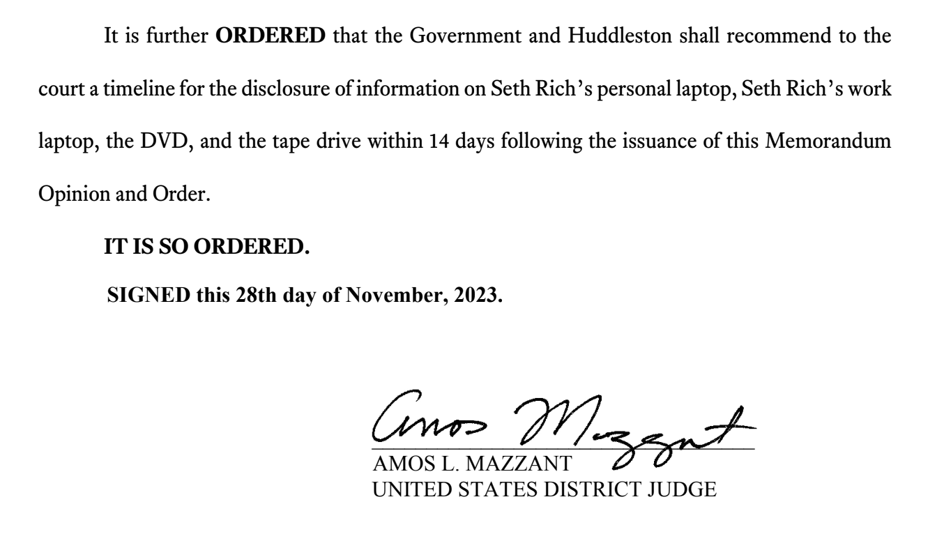 Judge Orders FBI to Release Files on Seth Rich Murder by December 12th ...